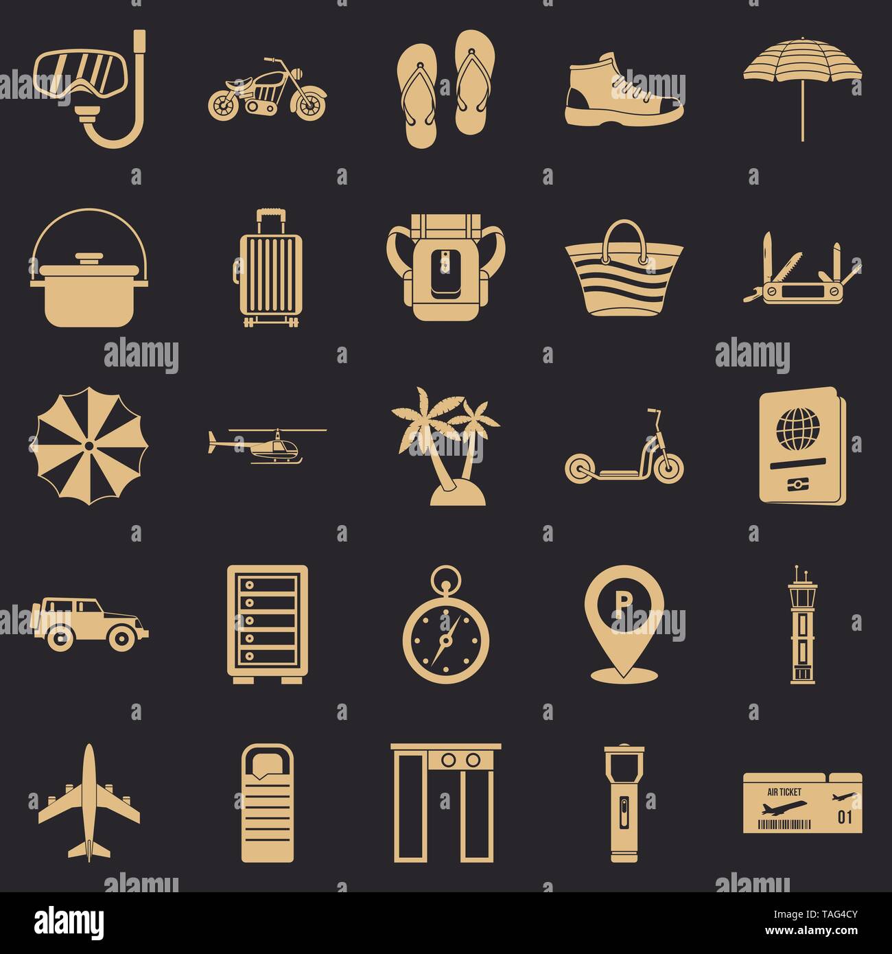 Tour guide icons set, simple style Stock Vector Image & Art - Alamy