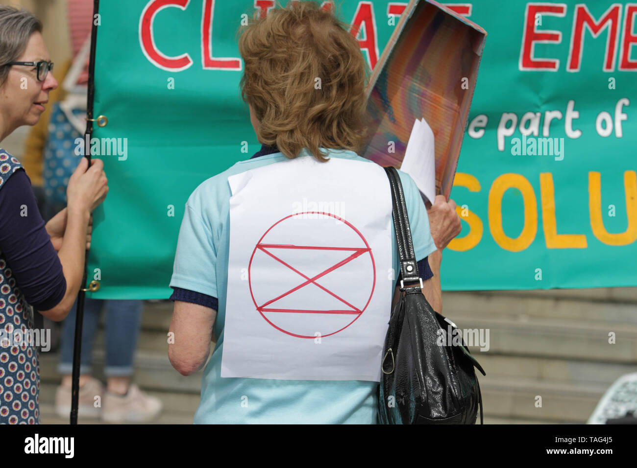An Activists from the Climate Change group Extinction Rebellion with a ...