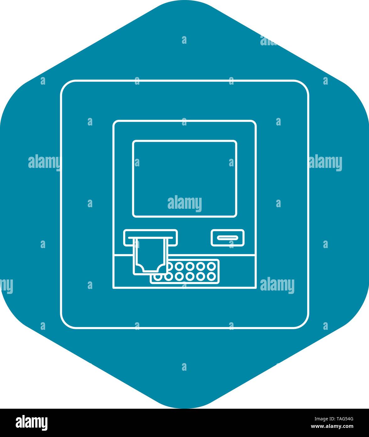 ATM bank cash machine icon in outline style isolated vector ...