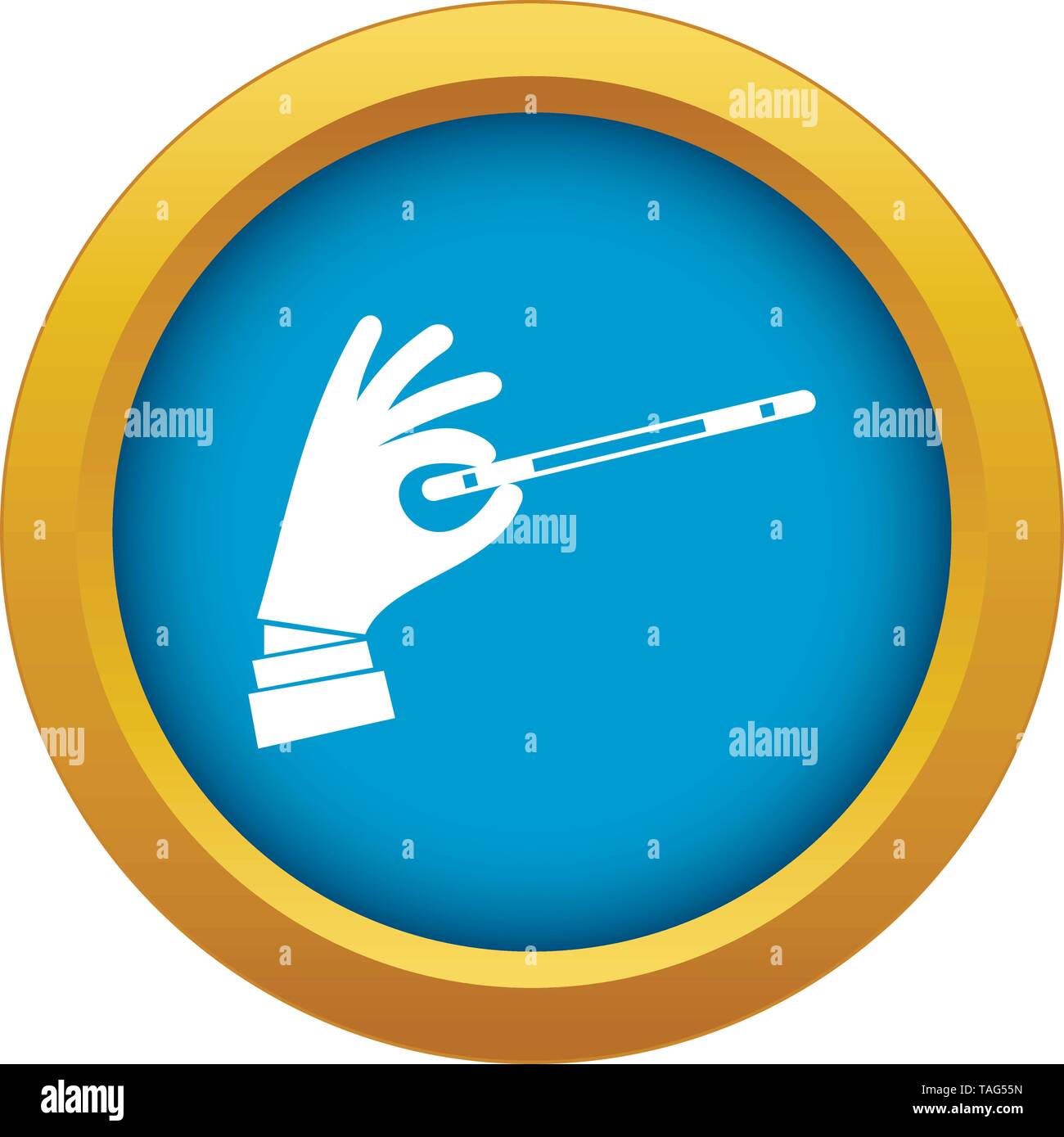 Magician hand with a magic wand icon blue vector isolated Stock Vector ...