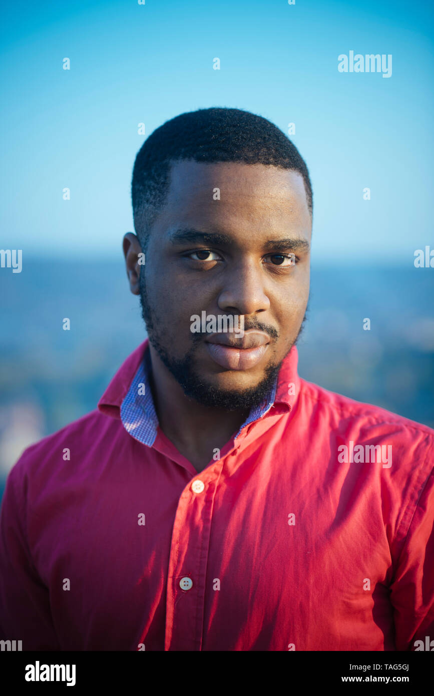 Man On Calm Relaxed Face Close Up African Peoples Beauty Concept