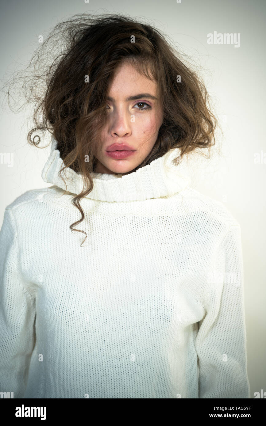 Makeup for model with soft skin. Fashion look concept. Girl with makeup ...