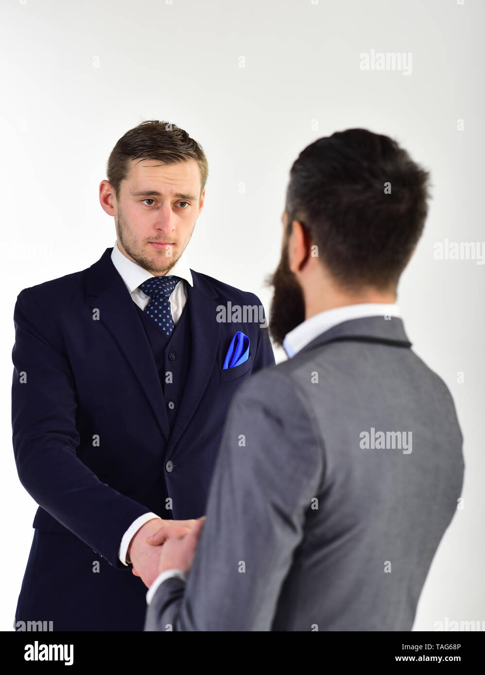 Handshake concept. Businessmen, business partners meeting, white background. Business partners ...