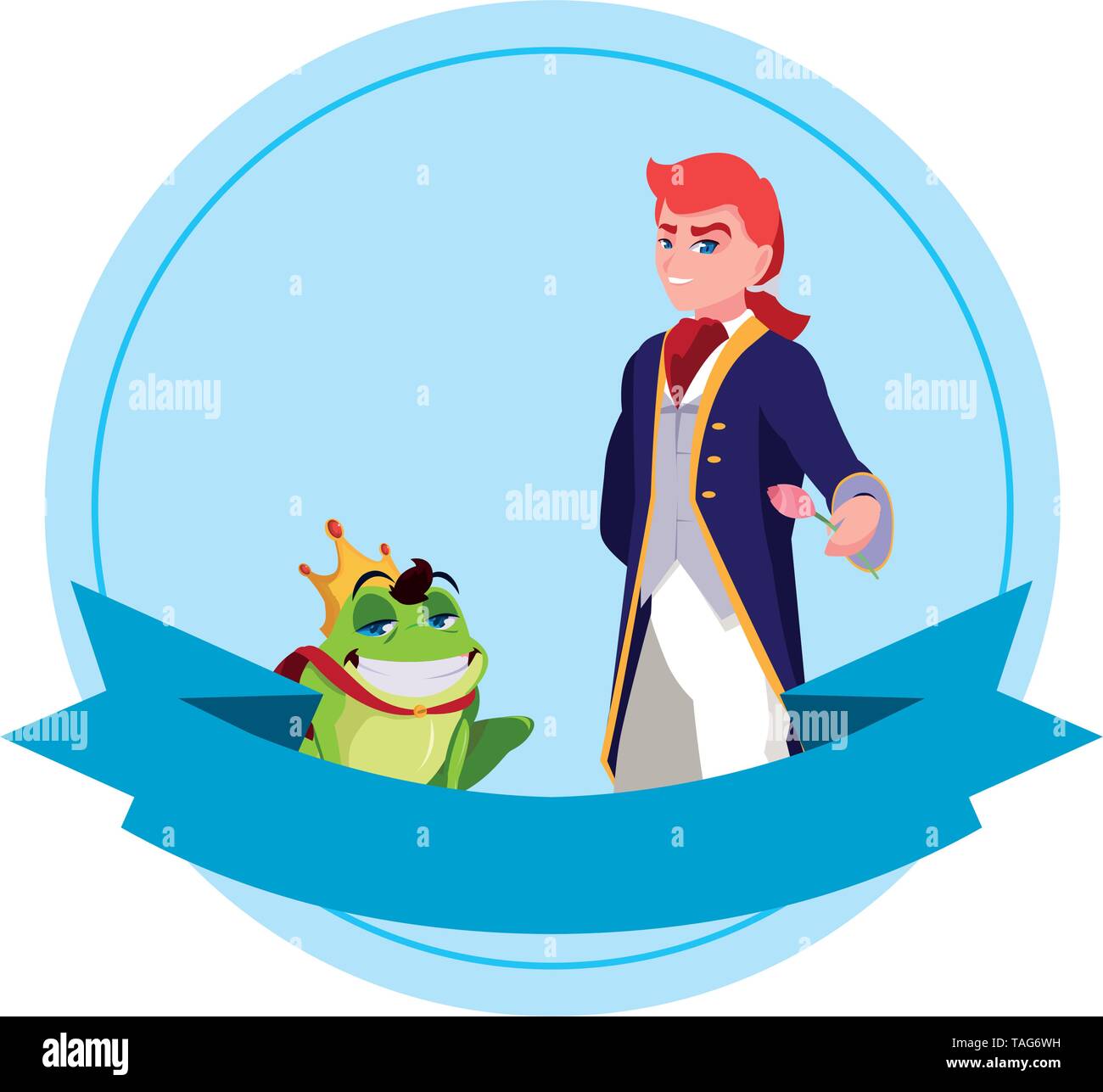 prince charming and toad of tales characters vector illustration design ...