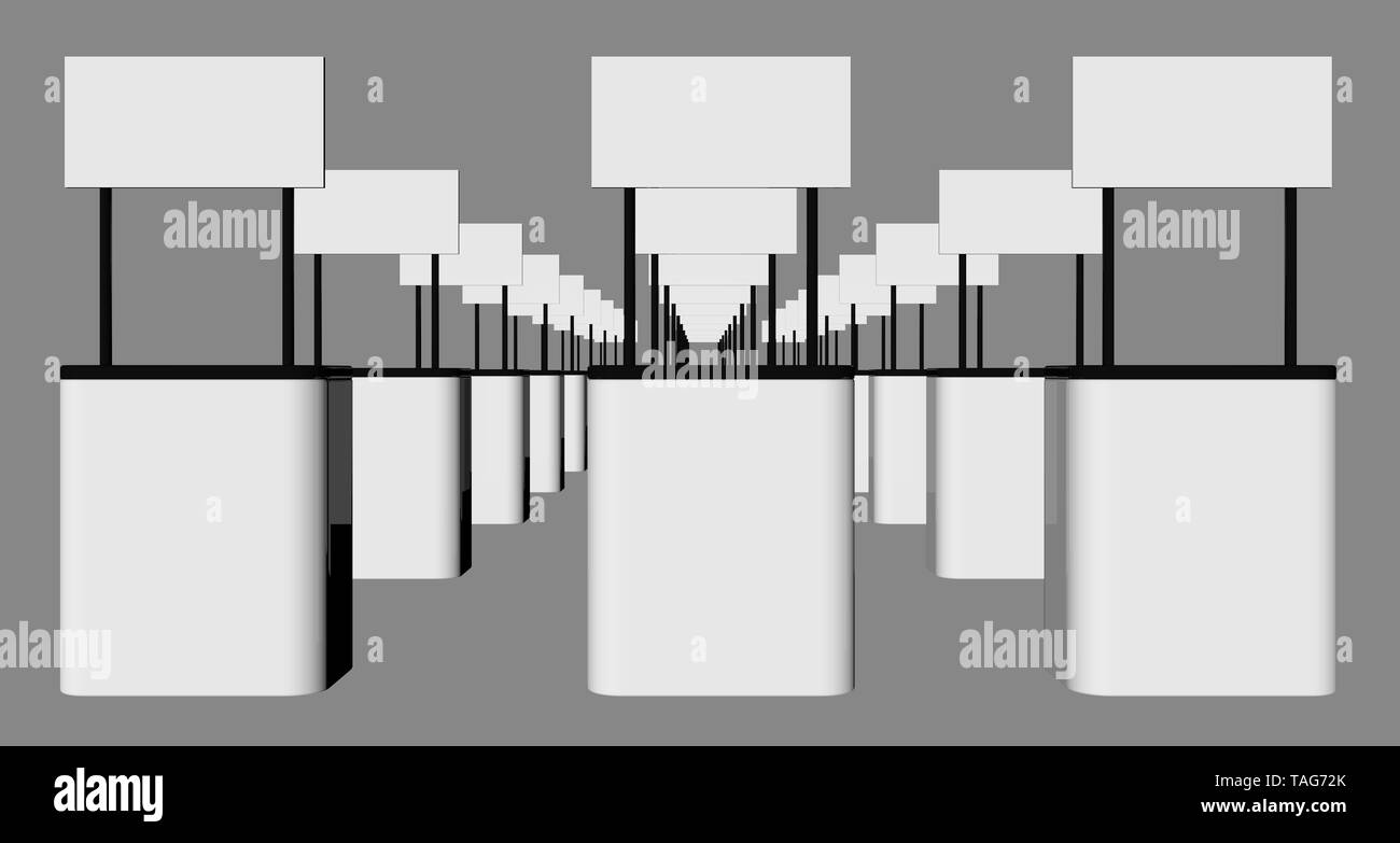 3d rendering of an exhibition design part isolated inside a studio ...