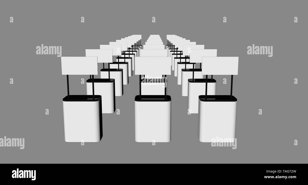 3d rendering of an exhibition design part isolated inside a studio ...
