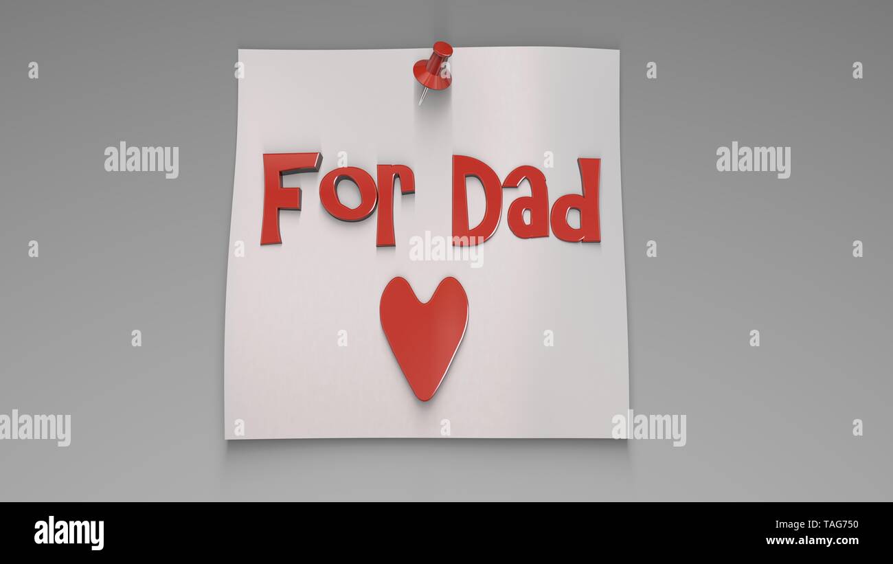 3d rendering of a concept father's day design inside a studio Stock ...