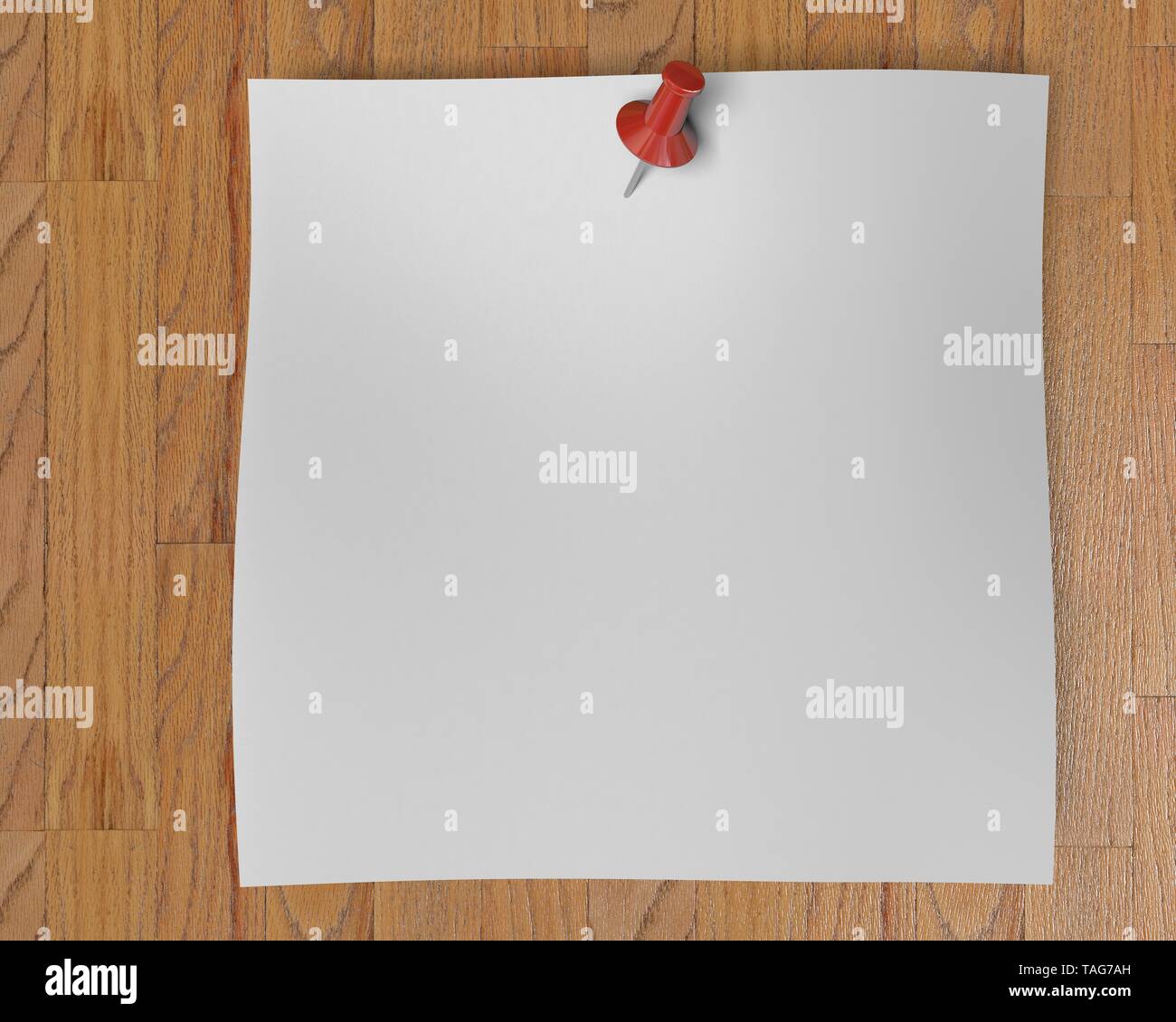 3d rendering of empty paper and a pin inside a studio Stock Photo - Alamy