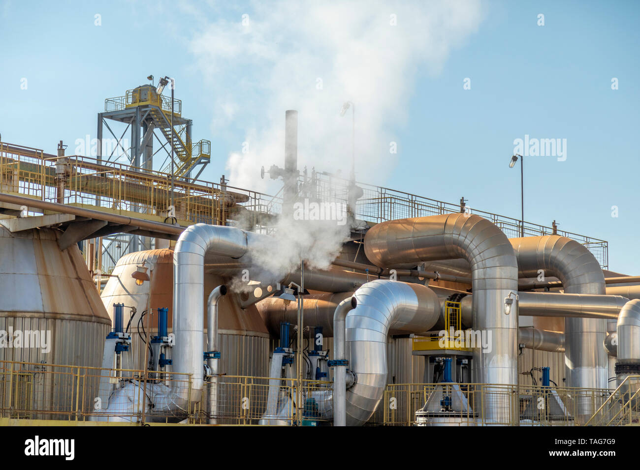 sugar factory industry line production cane process Stock Photo - Alamy
