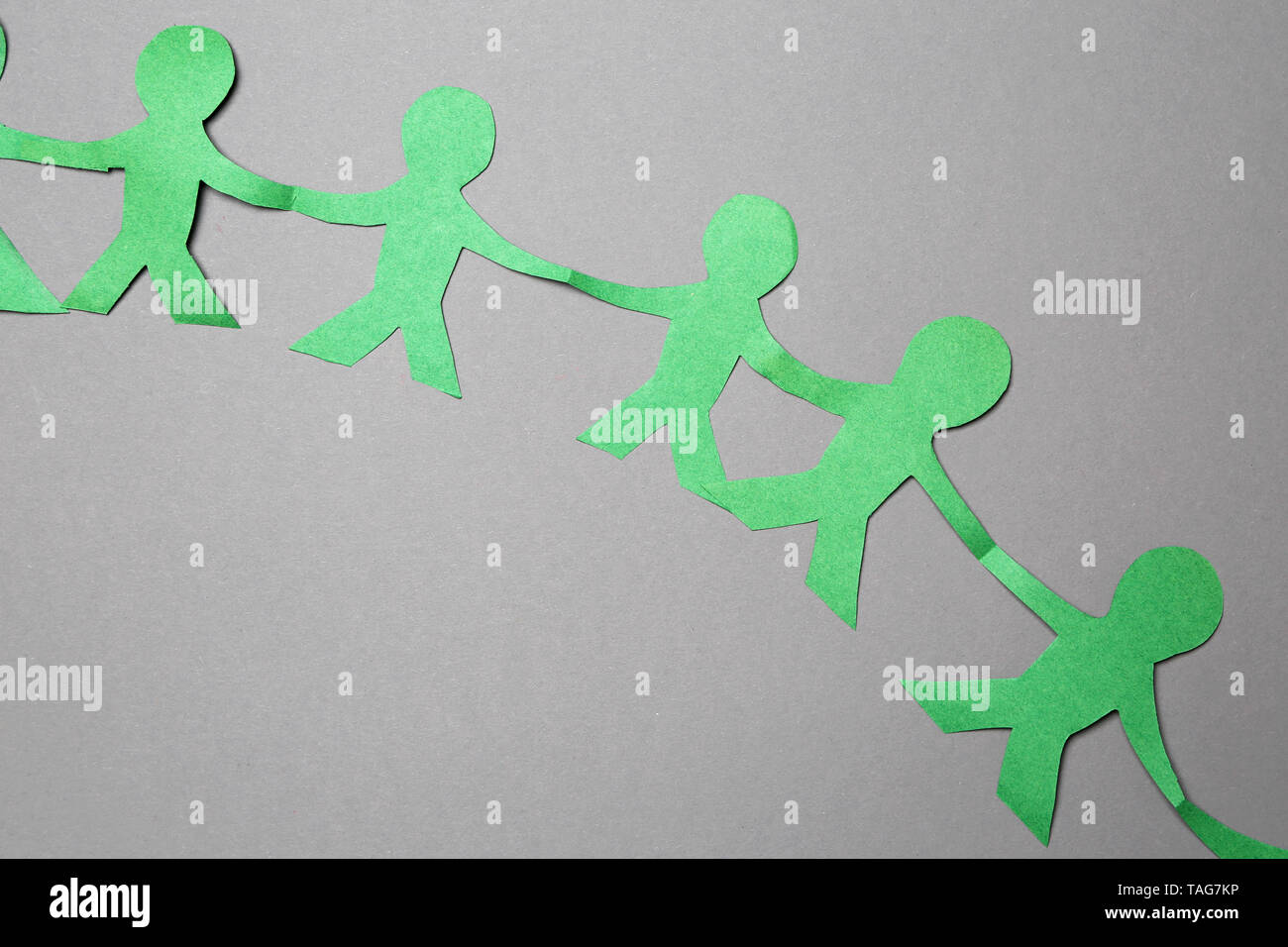 Garland with human figures on grey background. Ecology concept Stock ...