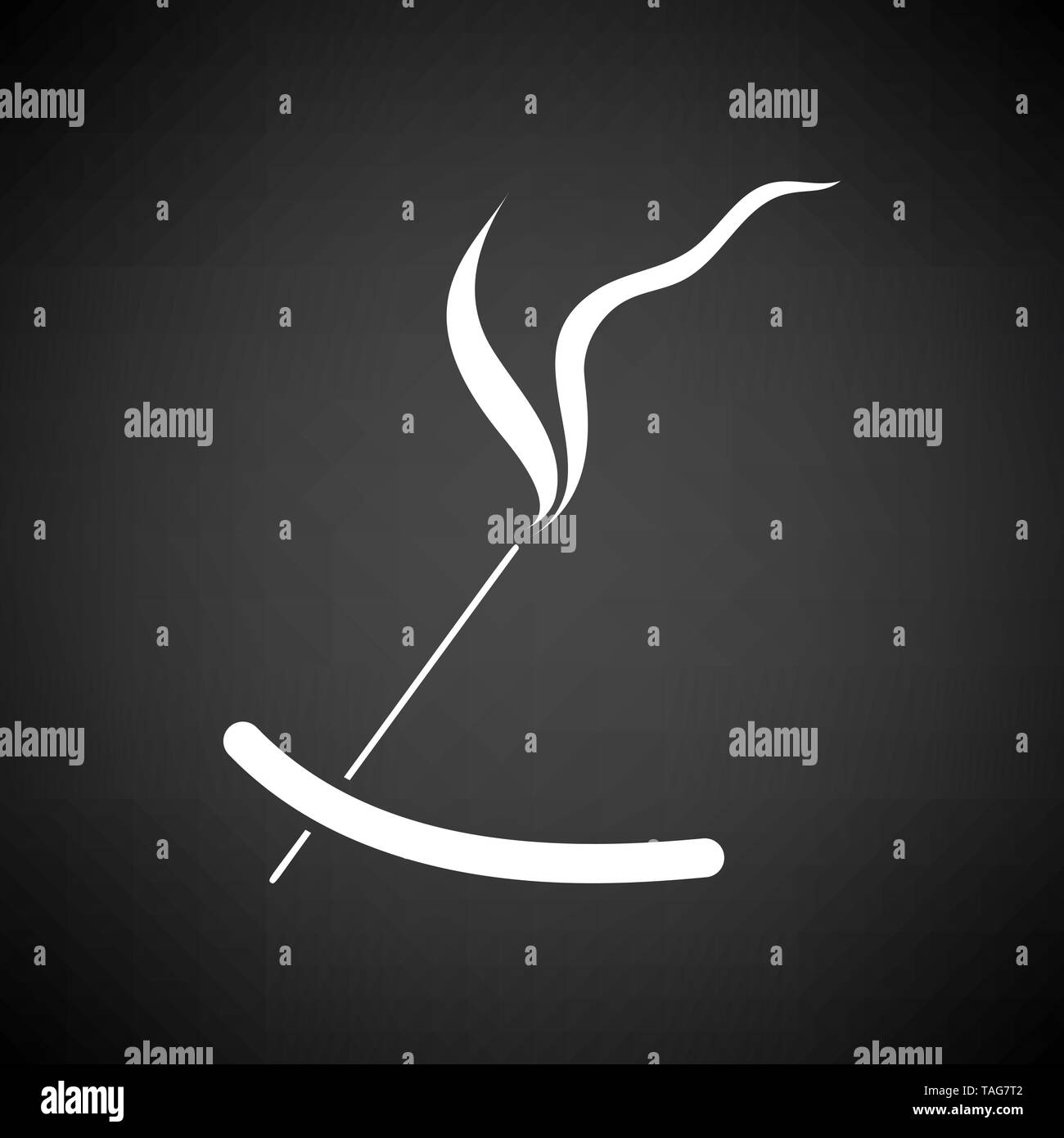Incense Sticks Icon. White on Black Background. Vector Illustration ...
