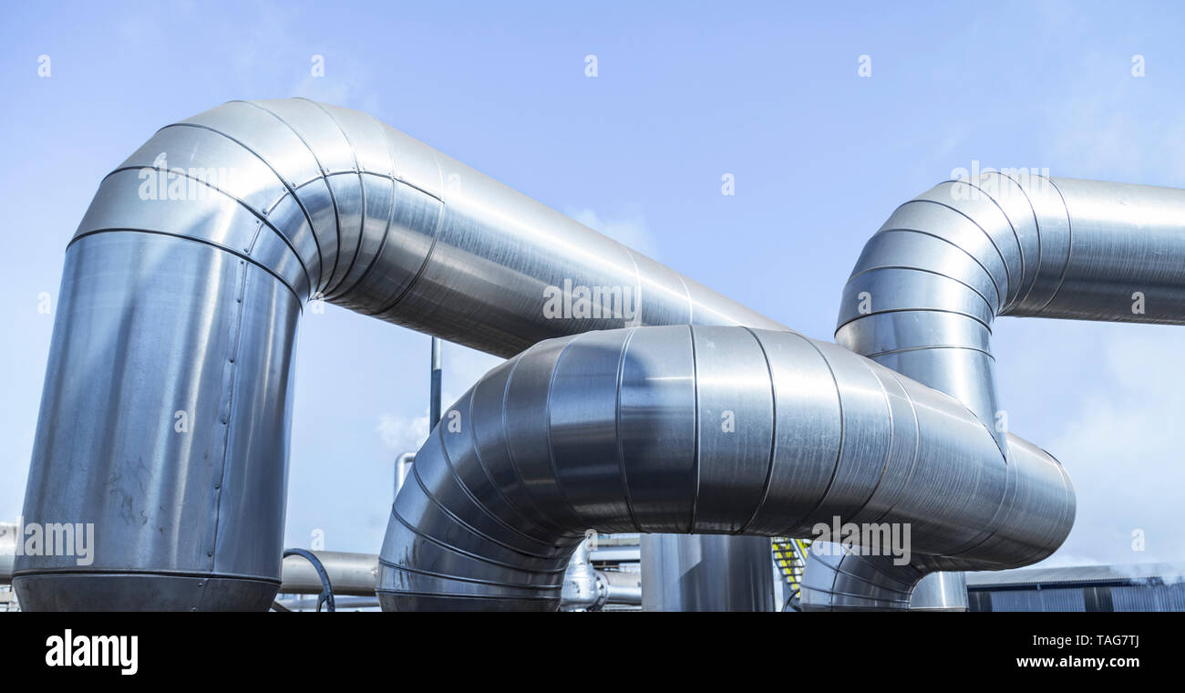 pipe line production factory sugar Stock Photo - Alamy