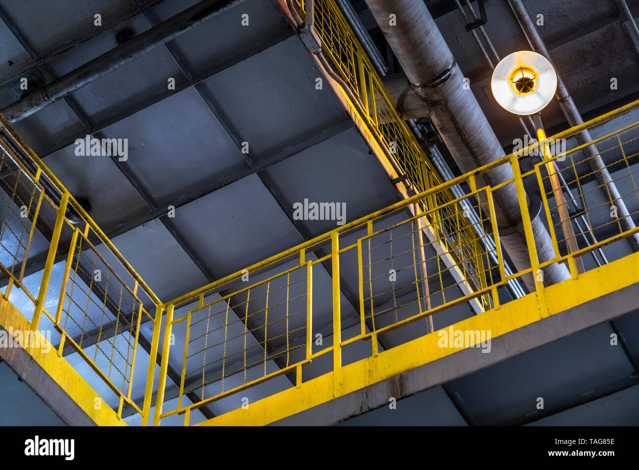 handrail industrial yellow fence metallic Stock Photo - Alamy