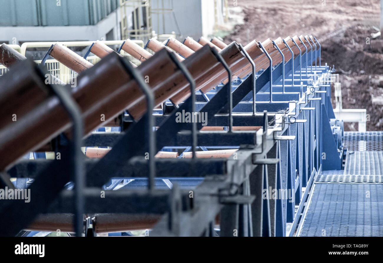 Industrial sugar conveyor production line factory cane bagasse Stock ...