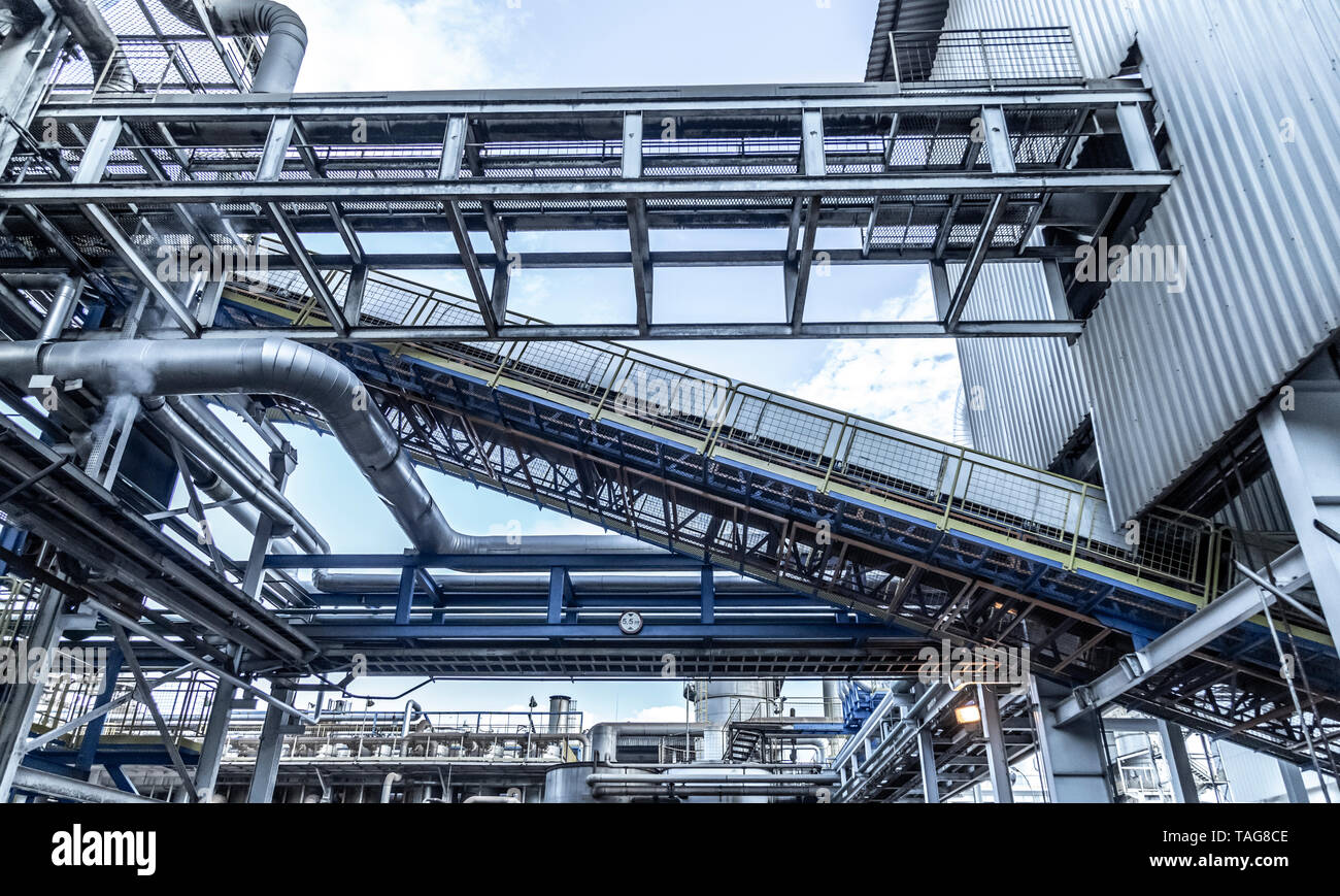 Industrial sugar conveyor production line factory cane bagasse Stock ...