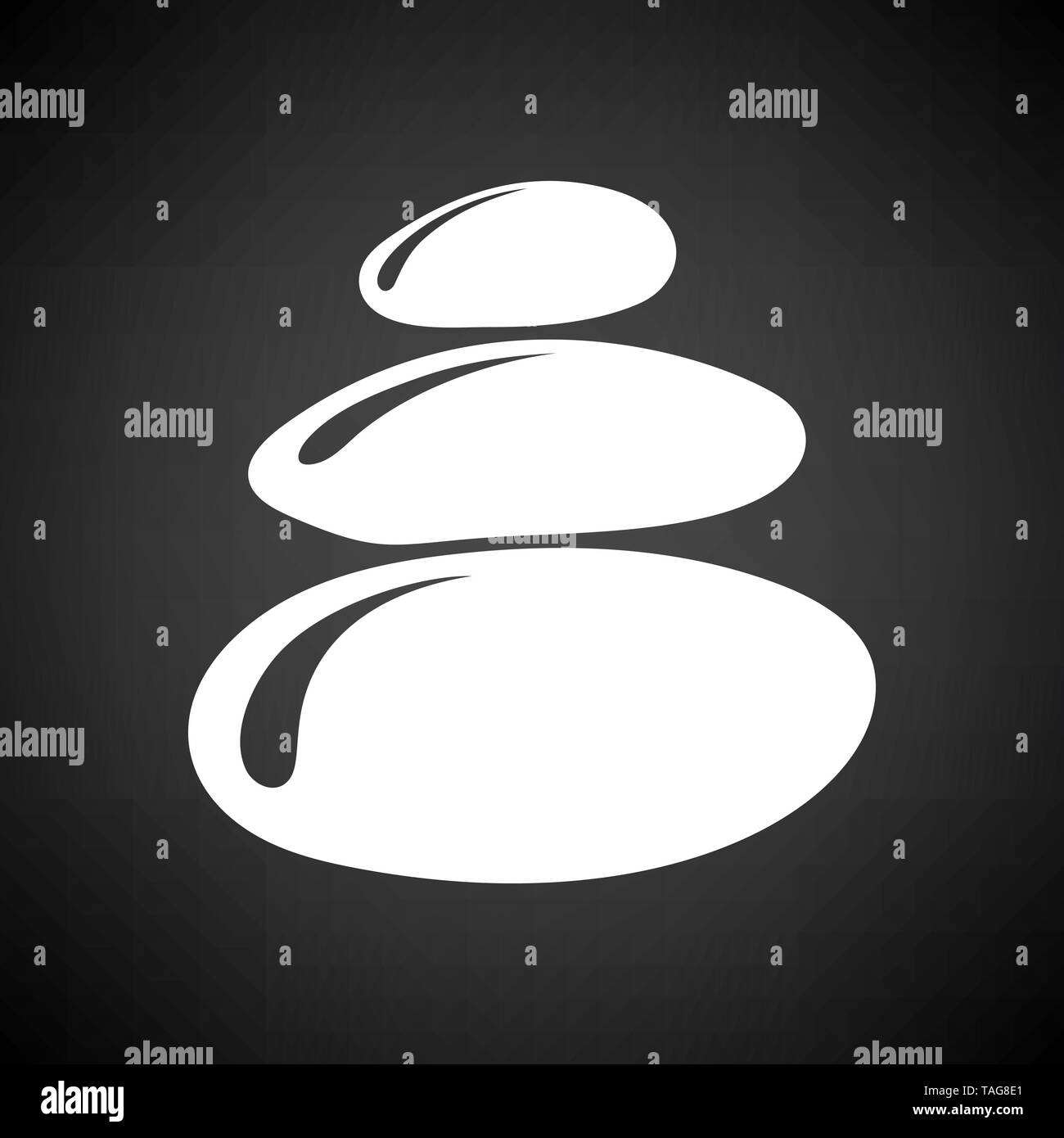 Spa Stones Icon. White on Black Background. Vector Illustration Stock ...