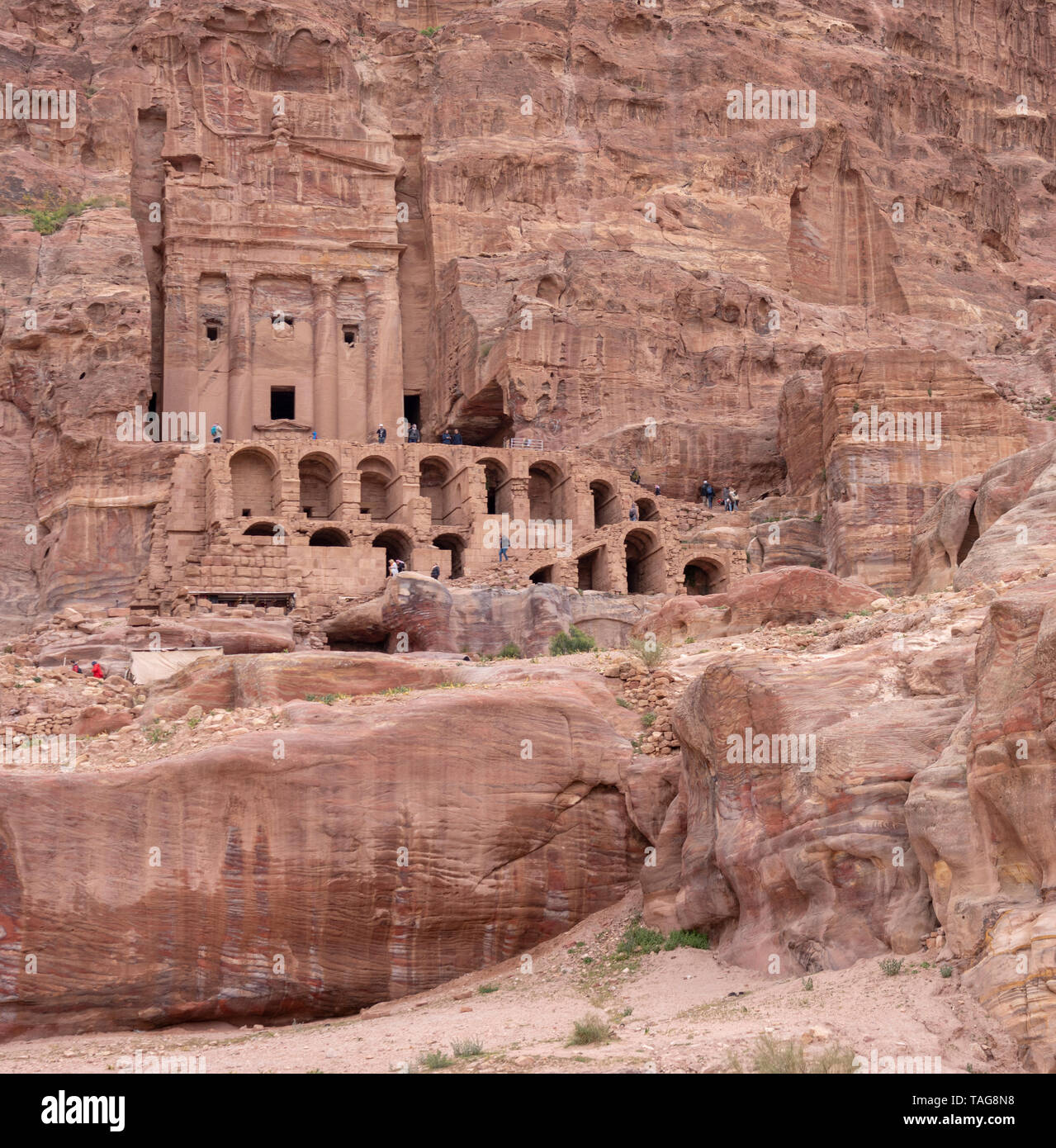 Royal Tombs Burial Chambers of Petra in Jordan Stock Photo - Alamy