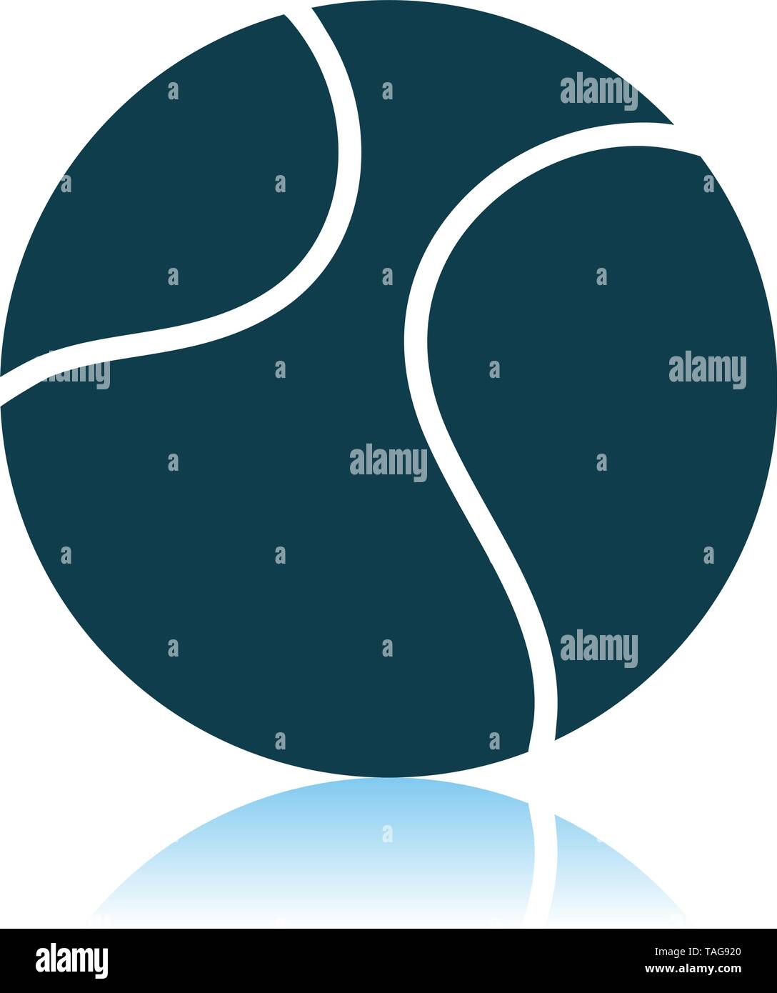 Tennis Ball Icon. Shadow Reflection Design. Vector Illustration Stock ...