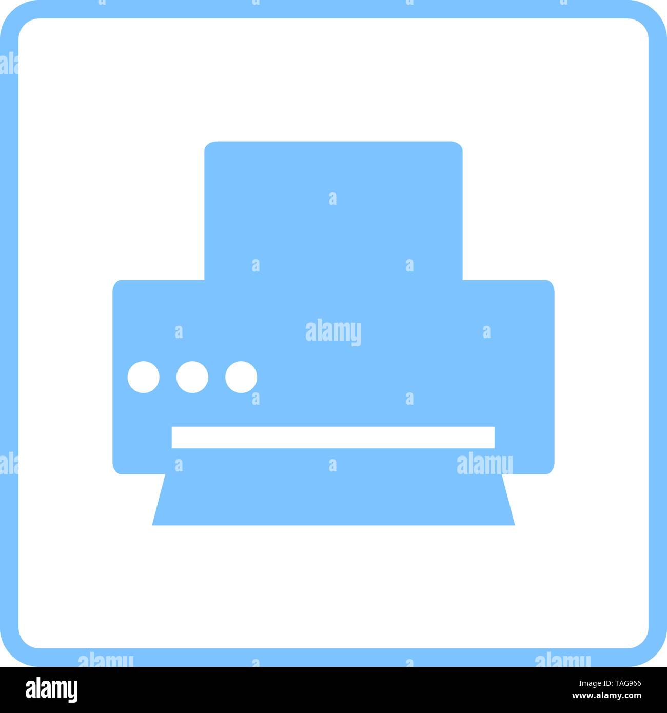 Printer Icon. Blue Frame Design. Vector Illustration Stock Vector Image ...