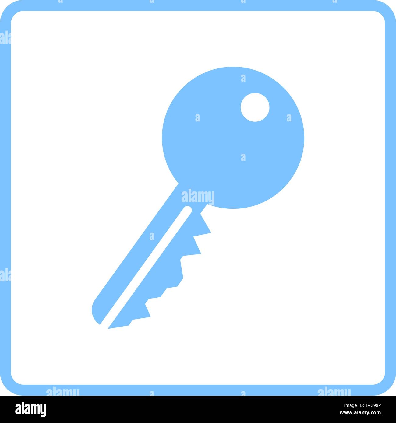 Key Icon. Blue Frame Design. Vector Illustration Stock Vector Image ...