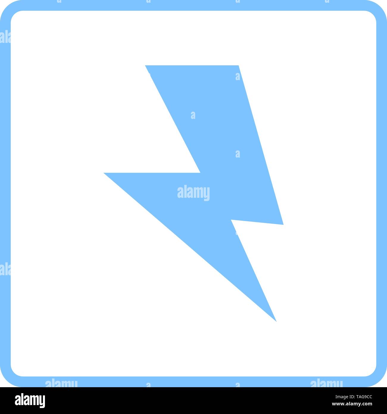 Reversed Bolt Icon. Blue Frame Design. Vector Illustration Stock Vector ...