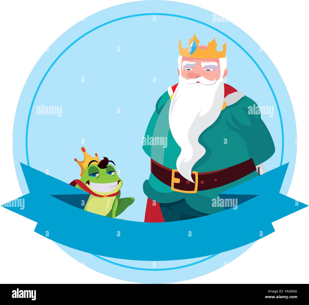 king with toad prince characters vector illustration design Stock ...