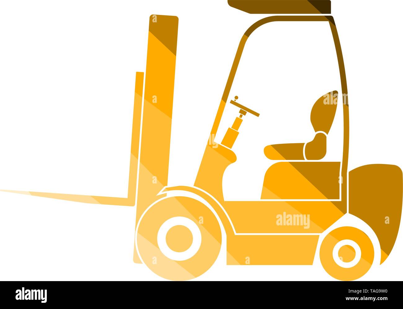 Warehouse Forklift Icon. Flat Color Ladder Design. Vector Illustration ...