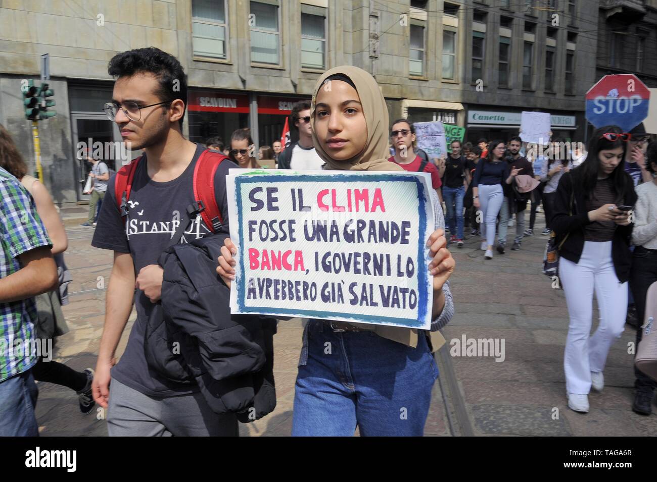 Milan (Italy), 24 May 2019, "Global Strike for Future" youth and ...