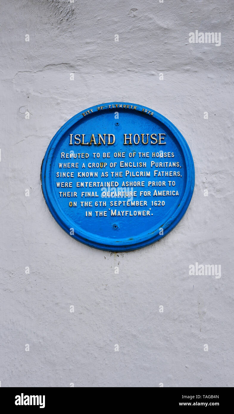 Pilgrim Fathers Commemorative Plaque on Building in Plymouth, England ...