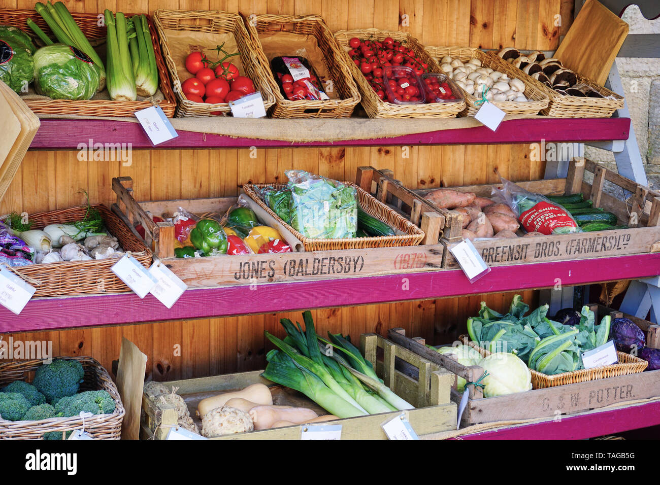 Vegetable Stand in Rural England Stock Photo - Alamy