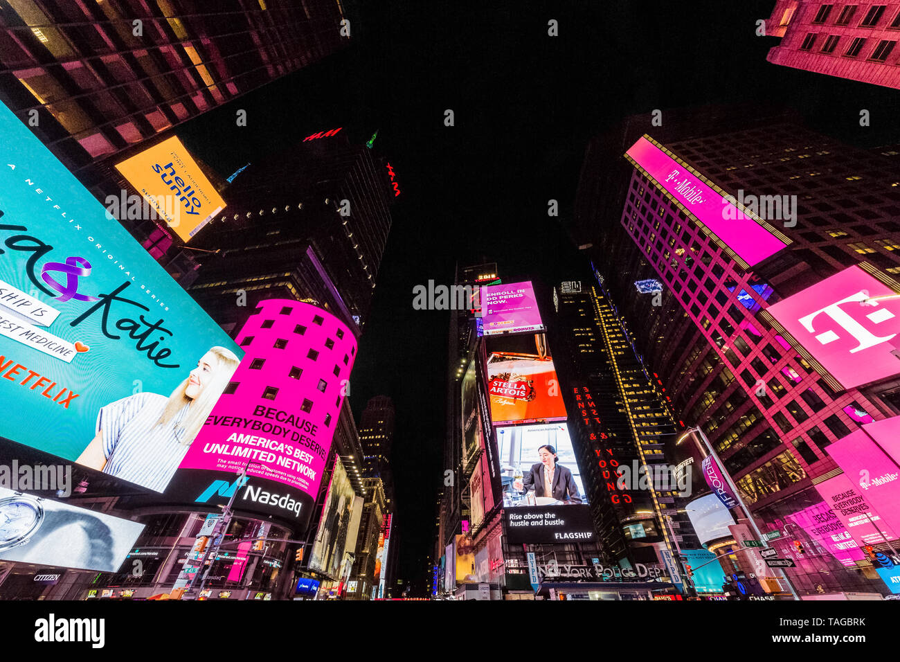 NEW YORK CITY- MARCH 23, 2018 : Times square Broadway Theater District ...