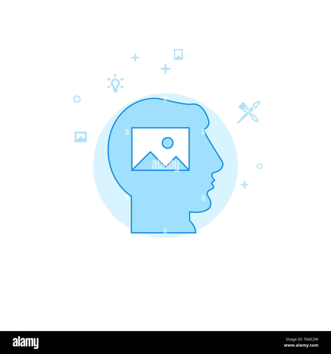 Visualize Flat Icon. Design and Creativity Illustration. Light Flat ...