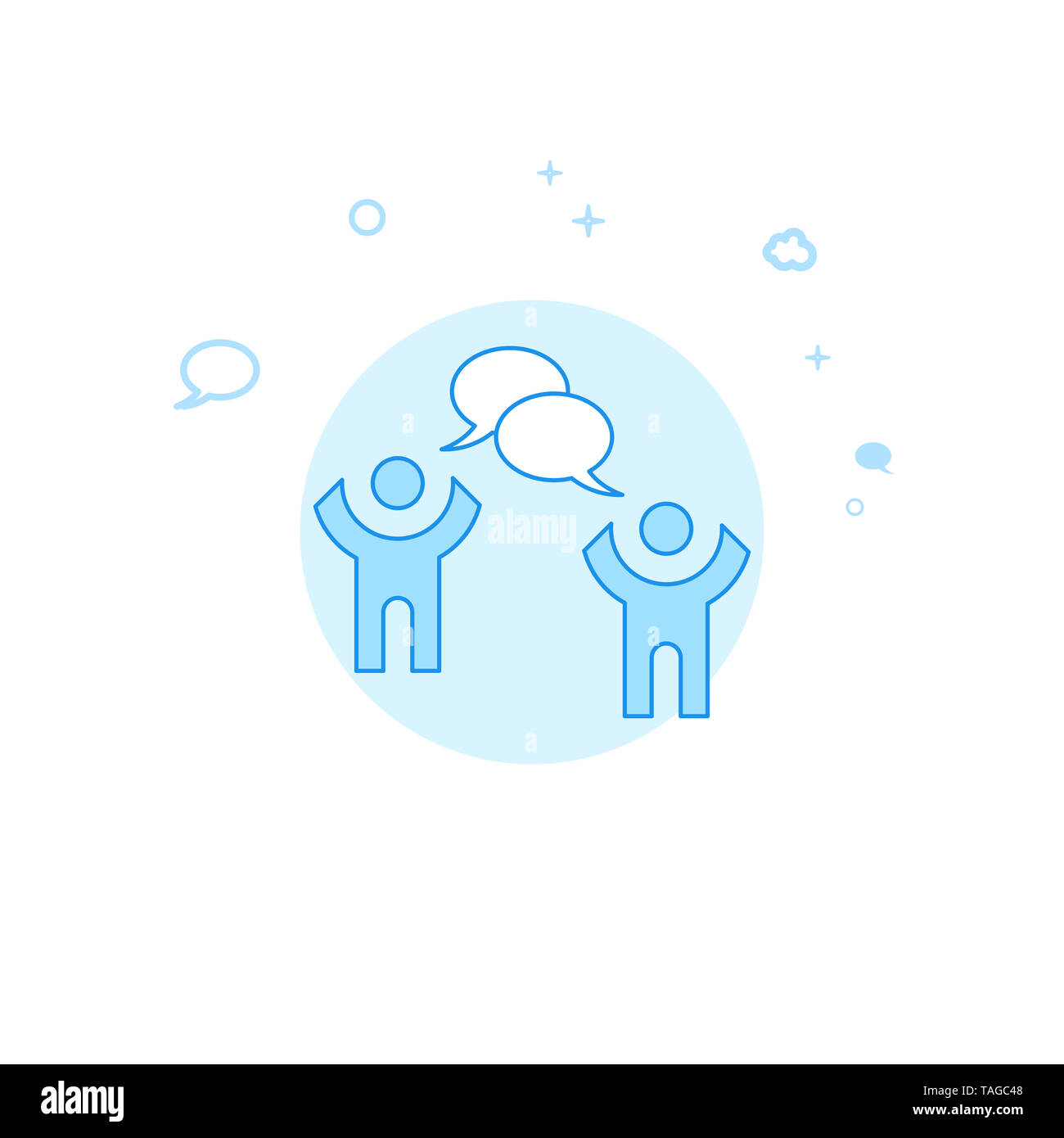 Dialogue Flat Icon. Dialogue and Communication Illustration. Light Flat ...