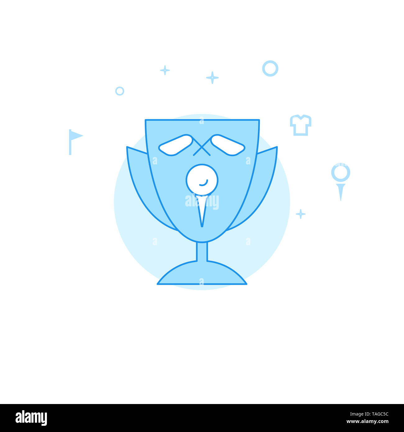 Golf Cup Trophy Flat Icon. Golf Club, Country Club Illustration. Light ...