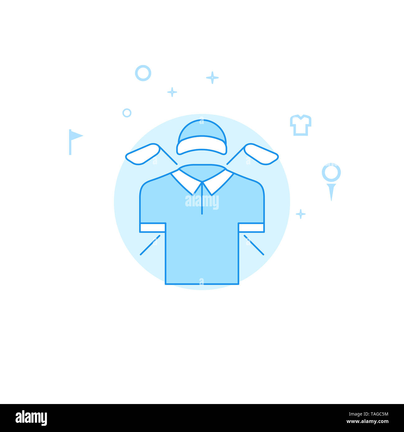 Golf Club Shirt Emblem Flat Icon. Golf Club, Country Club Illustration ...