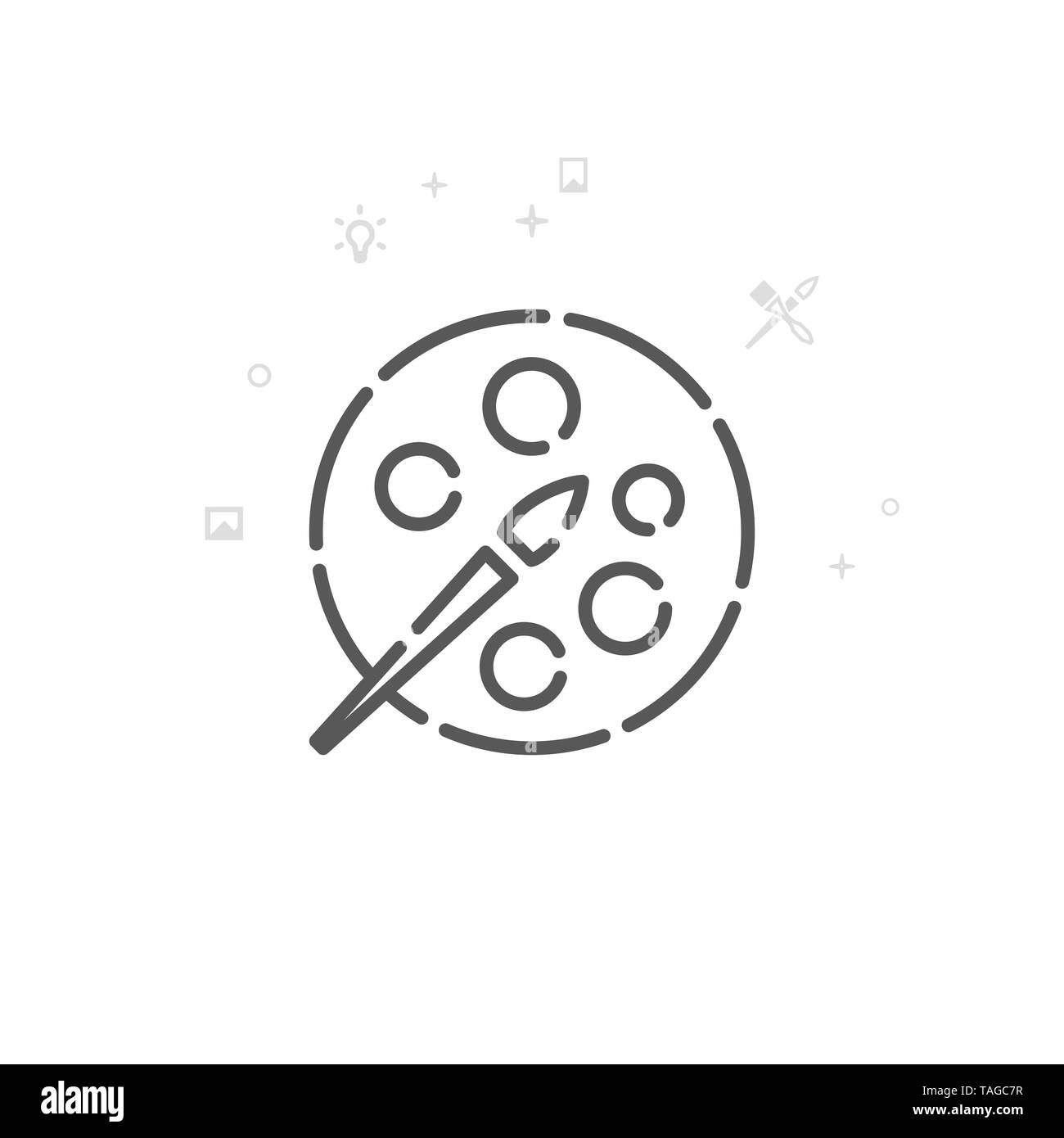 Artist Palette Line Icon. Art, Design and Creativity Symbol, Pictogram ...