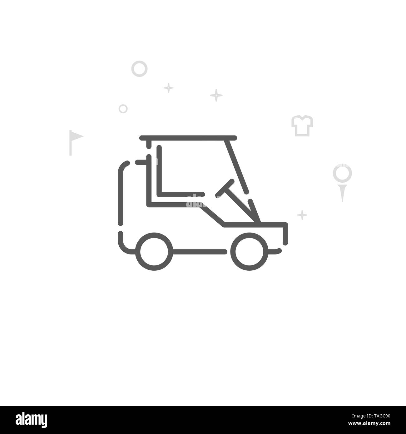 Golf Cart, Club Car Line Icon. Golf Club, Country Club Symbol ...