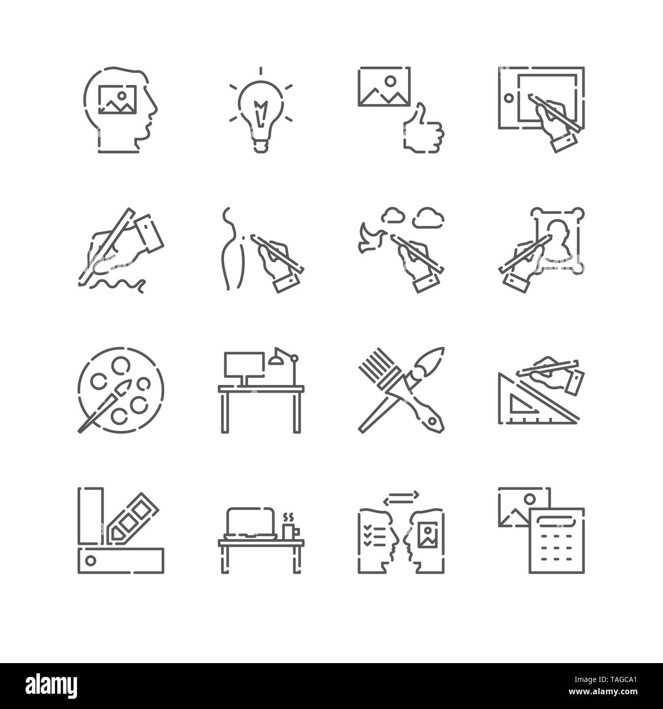 Designer line icons signs Cut Out Stock Images & Pictures - Alamy