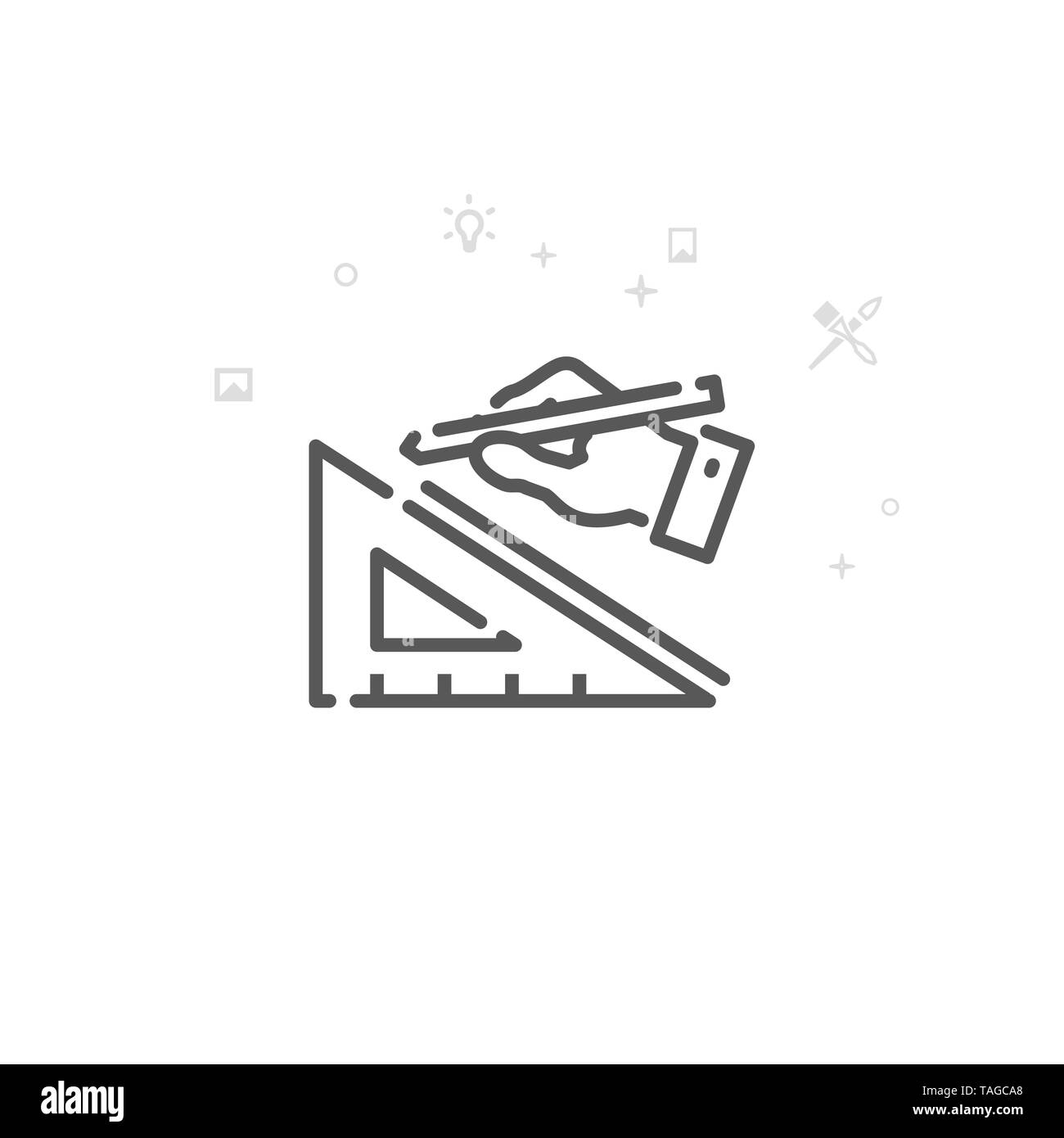 Designer, Architect Line Icon. Art, Design and Creativity Symbol ...