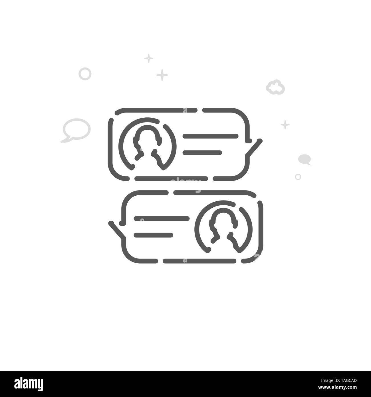 Mobile Chat Design Line Icon. Dialogue, Chat Symbol, Pictogram, Sign ...