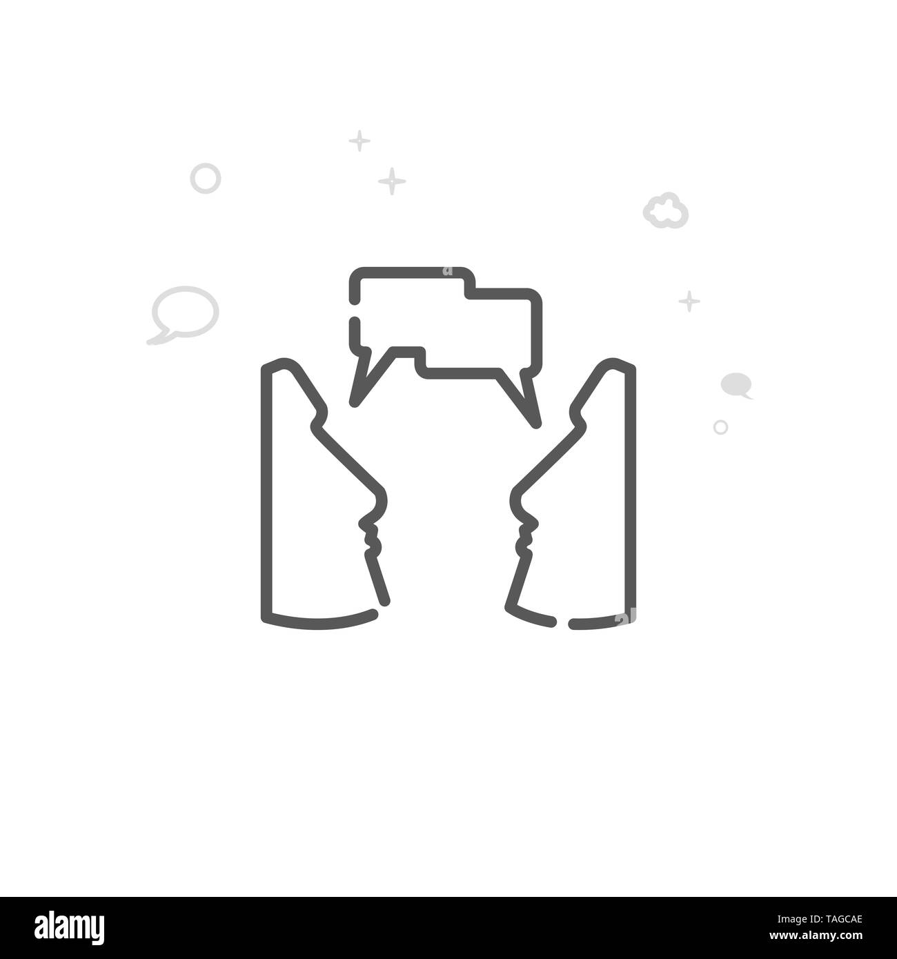 Dialogue Line Icon. Dialogue, Chat Symbol, Pictogram, Sign. Light ...