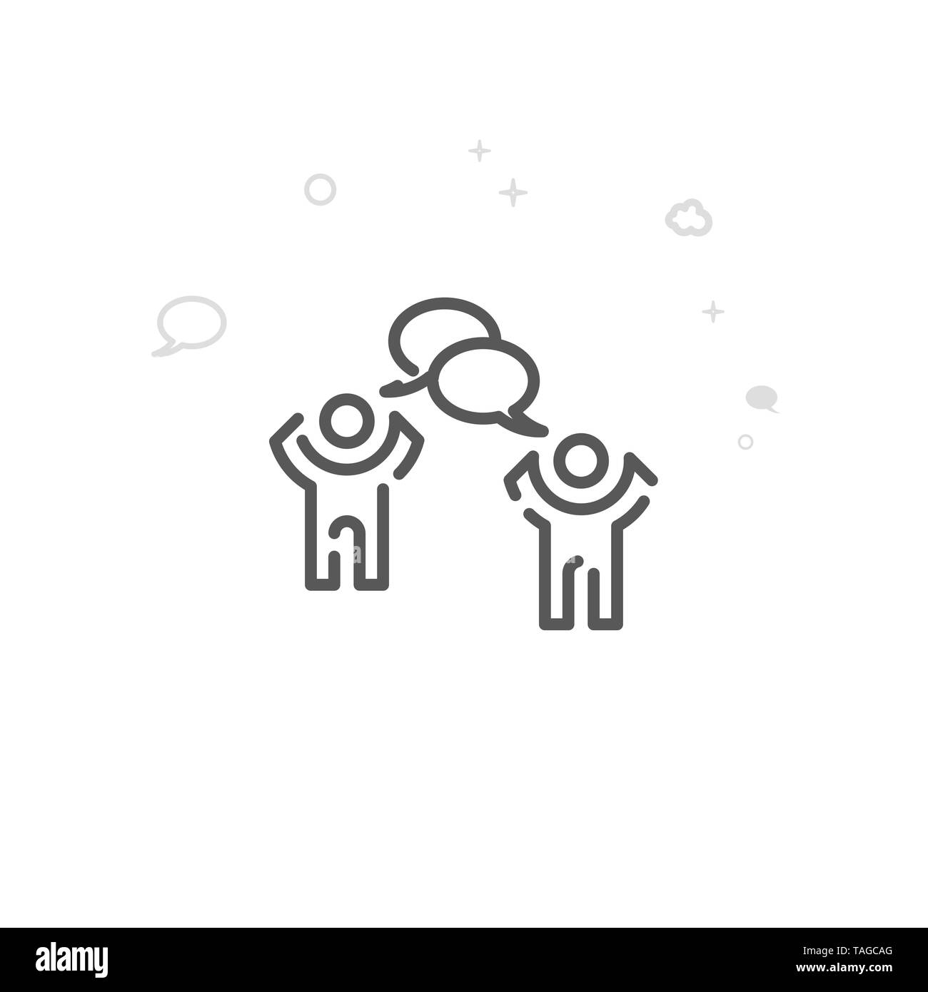 Dialogue Line Icon. Dialogue, Chat Symbol, Pictogram, Sign. Light ...