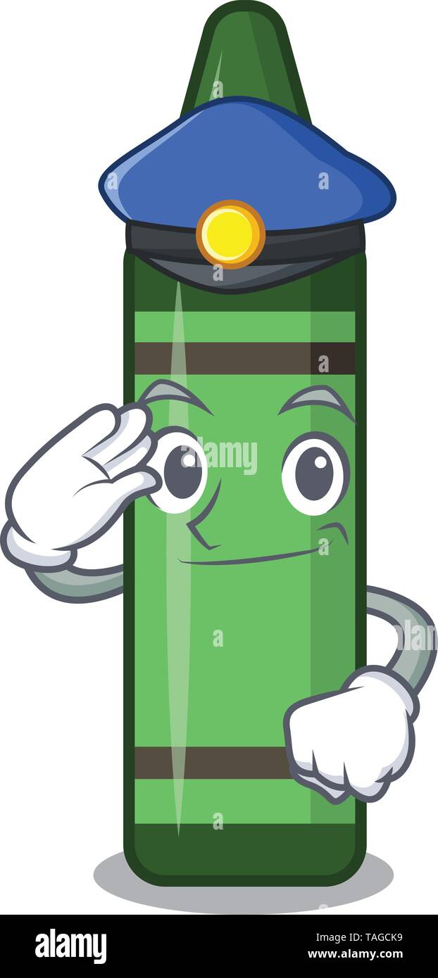 Police green crayon above character wooden table Stock Vector Image ...