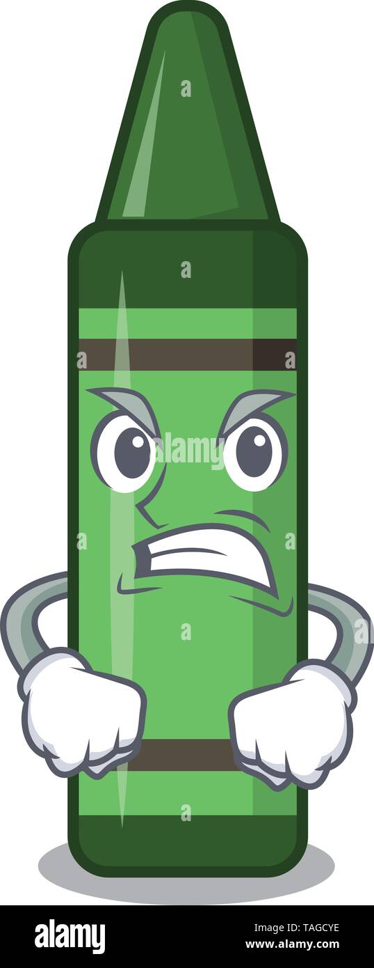 Angry green crayon in the mascot shape Stock Vector Image & Art - Alamy