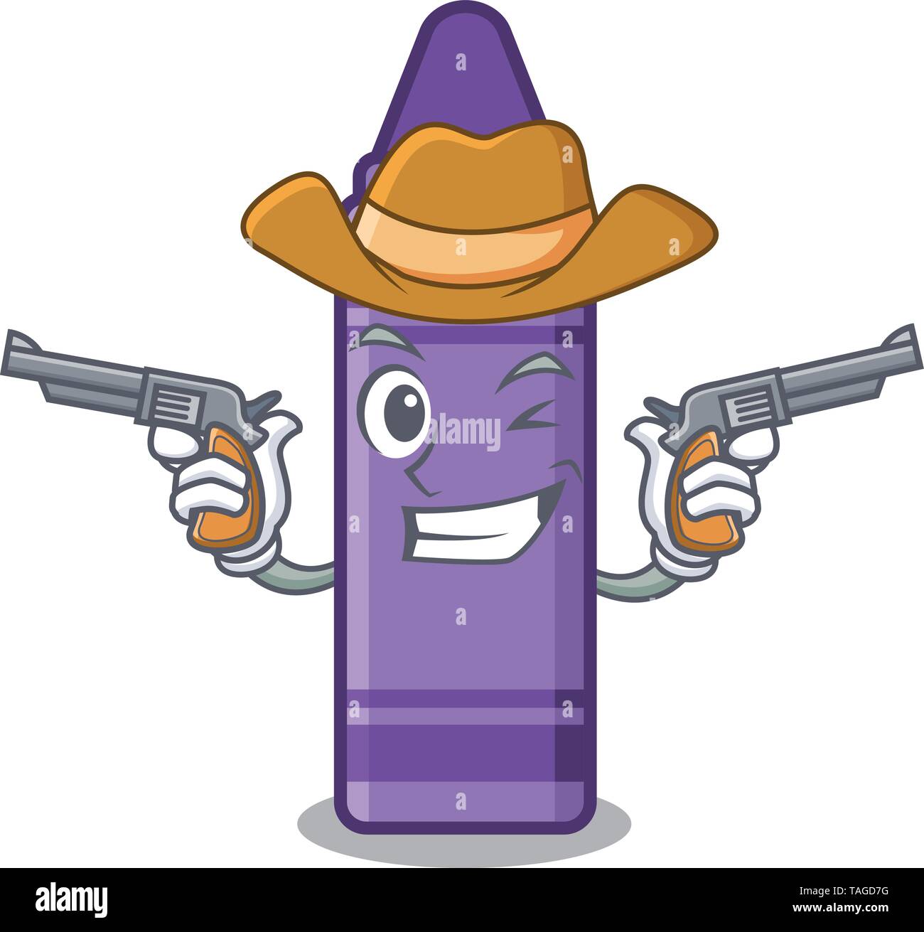 Cowboy purple crayon above the cartoon book Stock Vector Image & Art ...