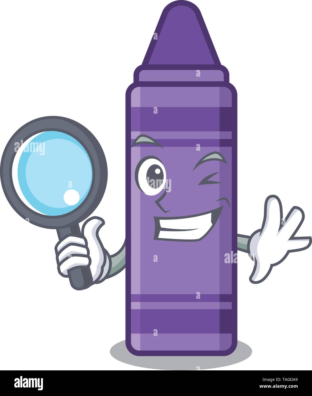 Detective purple crayon in the cartoon shape Stock Vector Image & Art ...