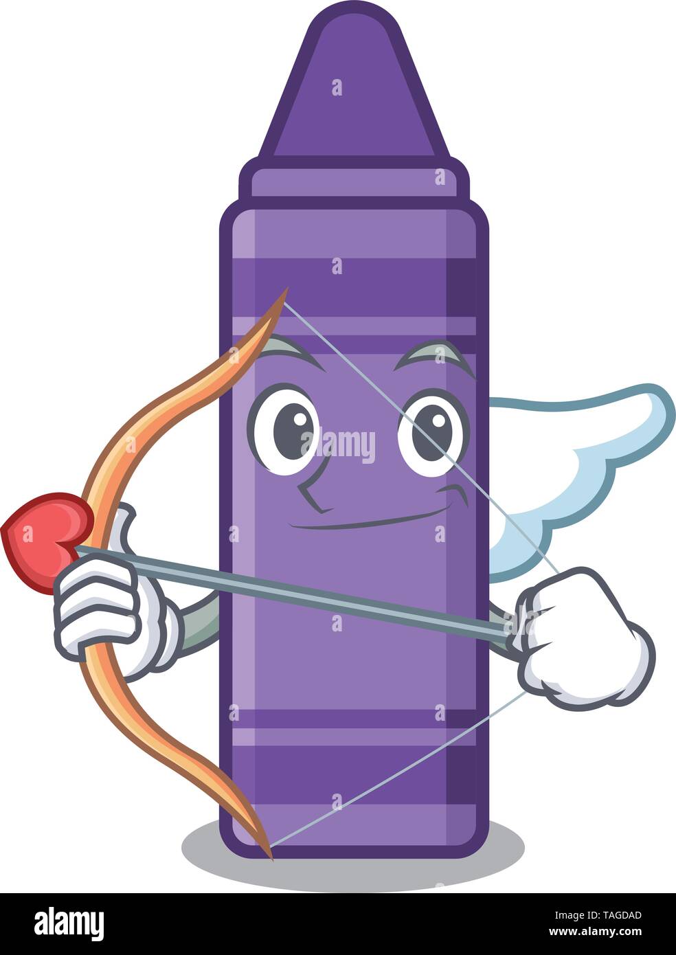 Cupid purple crayon above the cartoon book Stock Vector Image & Art - Alamy