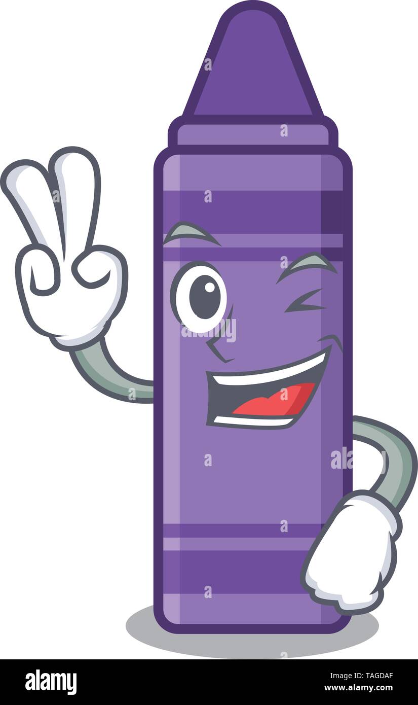 Two finger purple crayon in the cartoon shape Stock Vector Image & Art ...