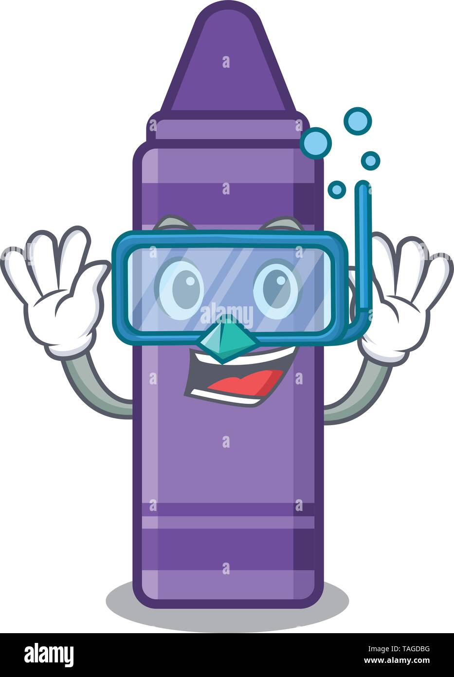 Diving purple crayon in the cartoon shape Stock Vector Image & Art - Alamy