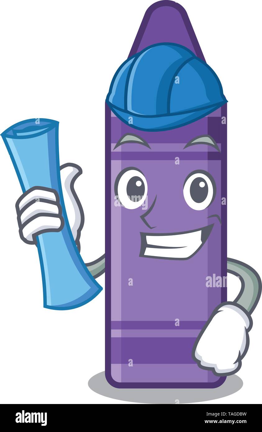 Architect purple crayon in the cartoon shape Stock Vector Image & Art ...